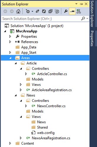 Getting Started With Areas in MVC 5